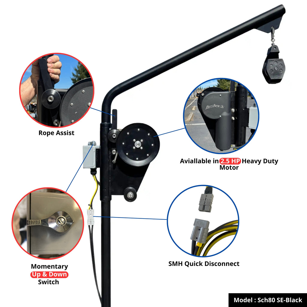 Lester's Sch80 SE-Black 12V Electric Pot/Trap Puller – Lester's Crab Pots